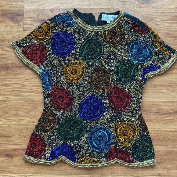 Vintage | Tops | Vintage Beaded Top | Poshmark
